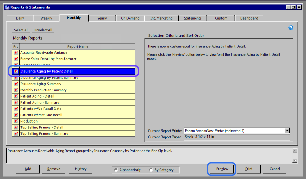 OfficeMate - Exporting an Aging File for All Locations – OneSpot