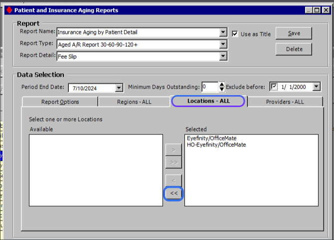OfficeMate - Exporting an Aging File by Location – OneSpot