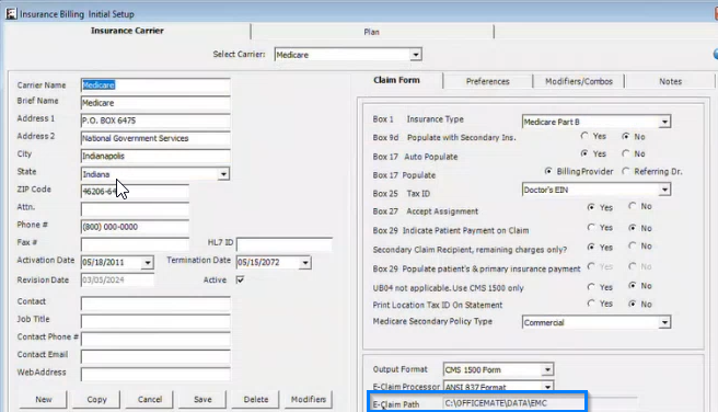 Locating ANSI 837 Claim Files Exported from OfficeMate – OneSpot