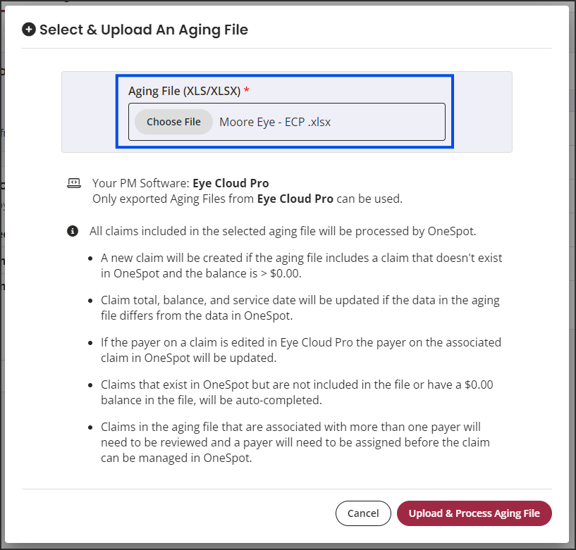 Upload an Aging File – OneSpot