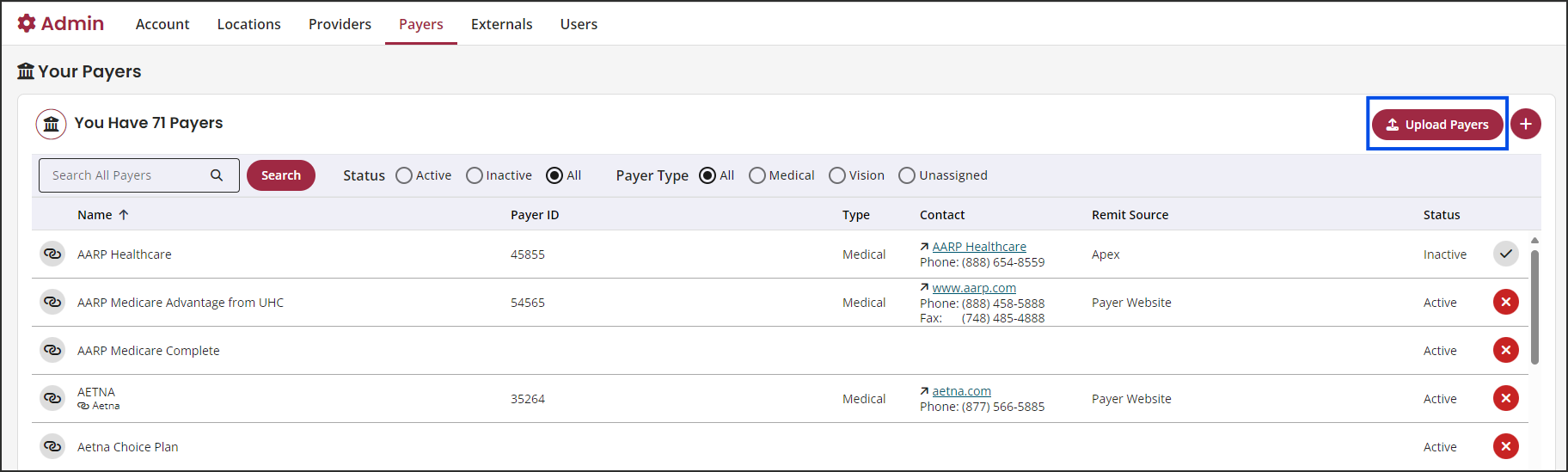 Eyefinity Encompass - Create Payers – OneSpot