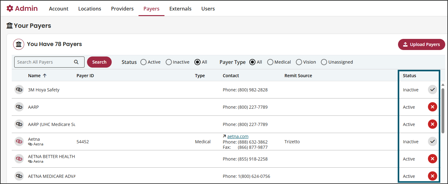 Update Payer Status – OneSpot