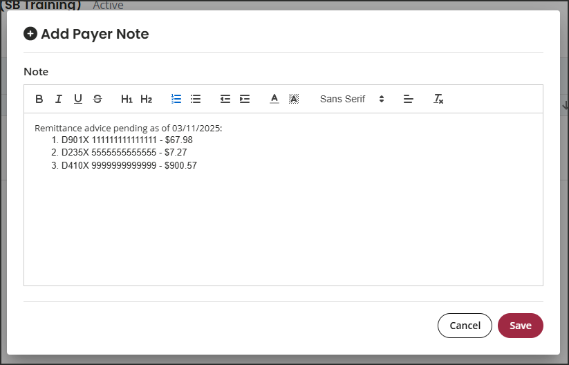 Notes Tab – OneSpot