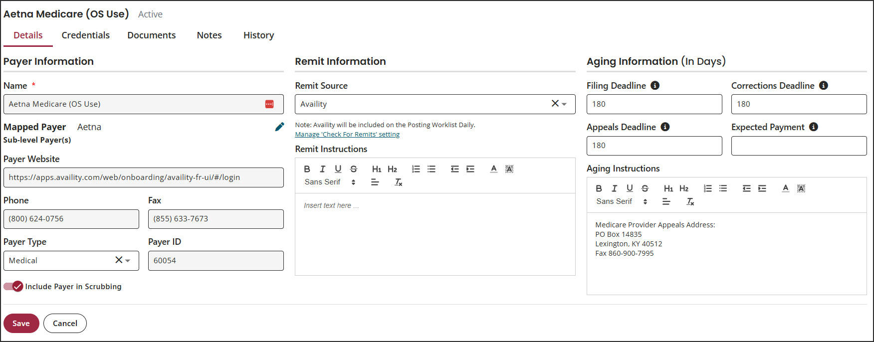 Payer Details – OneSpot