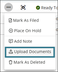 Scrubbing Action - Upload Documents – OneSpot